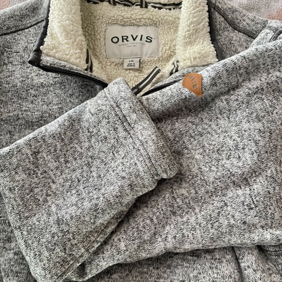 Orvis | Sweaters | Orvis Classic Collection Zip Up Sherpa Lined Oreo ...